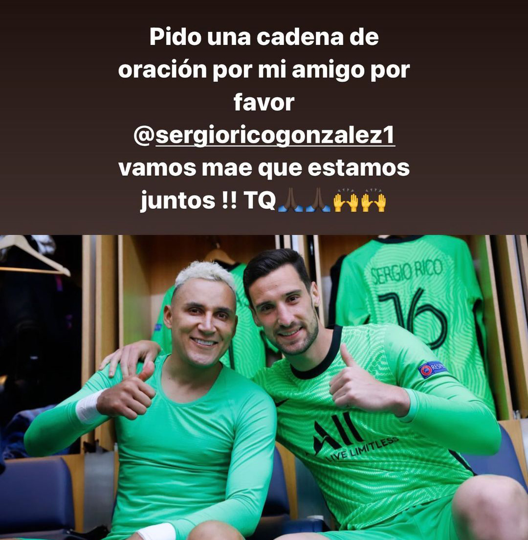 El mensaje de Keylor Navas a Sergio Rico: "Vamos, mae, que estamos ...